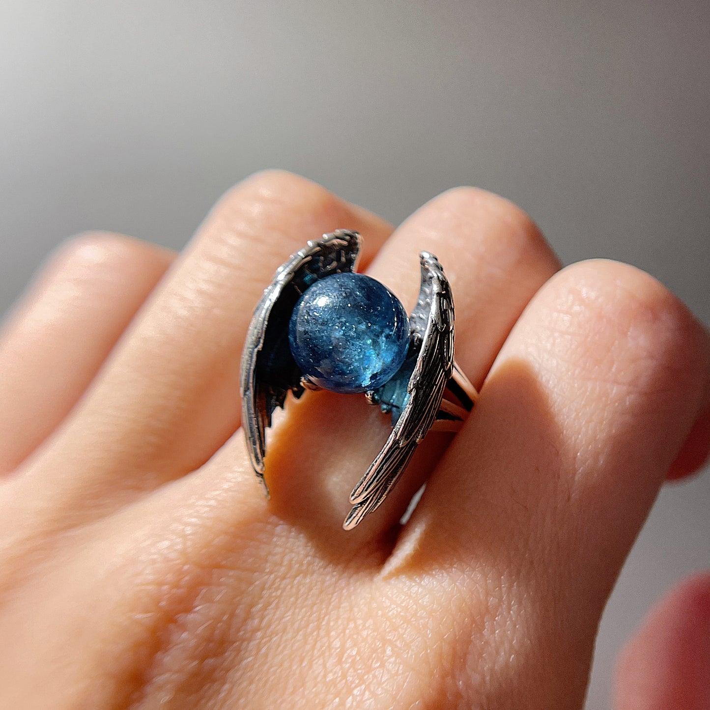 Devil Aquamarine Wings Ring – CRYSTALBC
